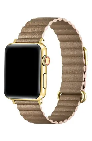 POSH TECH Dakota Faux Leather Apple Watch® Watchband - Tan