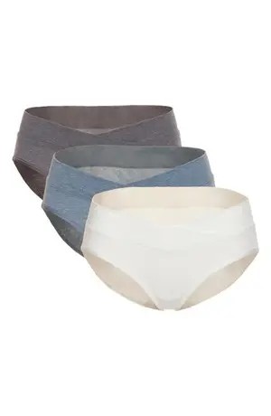Felina 3-pack Organic Cotton Maternity Briefs - Slate/sky/cloud