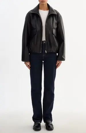 LAMARQUE Ramona | Funnel Neck Leather Jacket