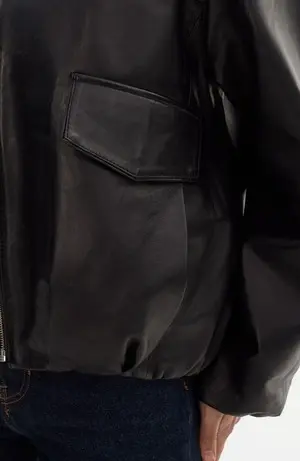 LAMARQUE Ramona | Funnel Neck Leather Jacket