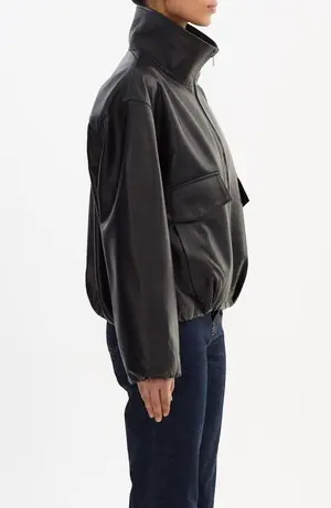 LAMARQUE Ramona | Funnel Neck Leather Jacket