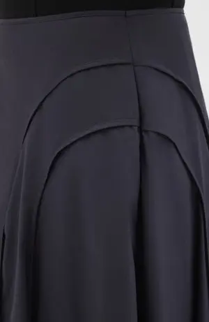 Another Tomorrow Seamed Full Skirt In Organic Cotton