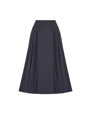 Another Tomorrow Seamed Full Skirt In Organic Cotton