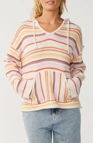 Rip Curl Retro Swell Stripe Hooded Sweater - Lilac
