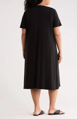 Eileen Fisher Ribbed V-neck Dress