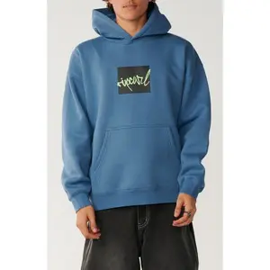 Rip Curl Rip Script Oversize Fleece Hoodie - Bluefin