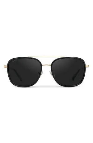 WMP EYEWEAR Gia54mm Oversized Square Aviator Polarized Sunglasses - Black