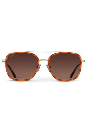 WMP EYEWEAR Oversized Square Aviator Sunglasses - Sunset Tortoise