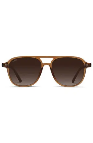 WMP EYEWEAR Hayden 53mm Double Bridge Aviator Polarized Sunglasses - Crystal Copper