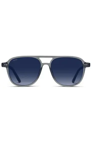 WMP EYEWEAR Hayden 53mm Double Bridge Aviator Polarized Sunglasses - Crystal Mist