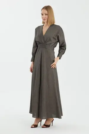 GIZIA Long Sleeve Ankle-length Dress