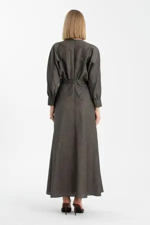 GIZIA Long Sleeve Ankle-length Dress