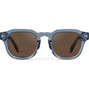 WMP EYEWEAR Nelson48mm Classic Square Polarized Sunglasses - Denim Blue