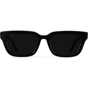 WMP EYEWEAR WMP Eyewear Vivian 52mm Rectangular Polarized Sunglasses Black