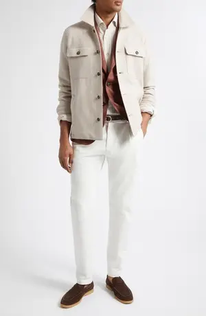 Eleventy Boiled Wool Overshirt - Sand