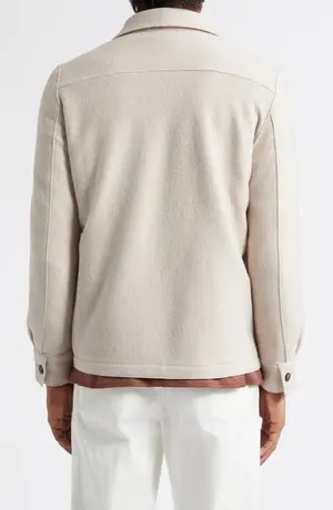 Eleventy Boiled Wool Overshirt - Sand