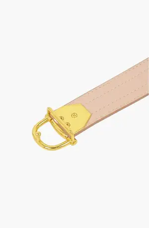 MODENAIRE Leather Belt With D Buckle And Contrast Edge Detail