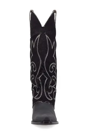 DINGO Knee High Western Boot - Black/black