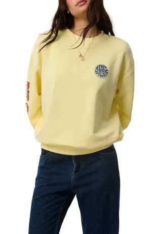 Rip Curl Heritage Graphic Oversized Sweatshirt - Soft Yellow