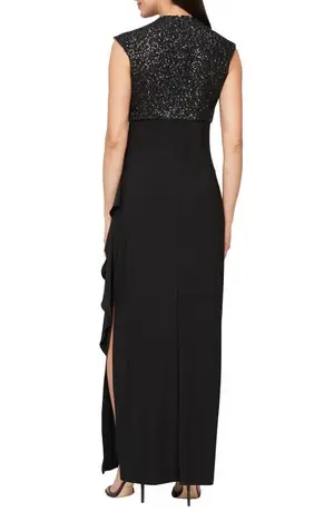Alex Evenings Sequin Empire Waist Sleeveless Gown