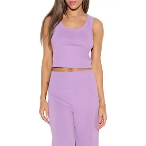 Spiritual Gangster Iris Racerback Ribbed Crop Tank - Amethyst