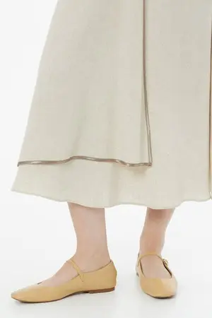 GIZIA Piped Detail Linen Maxi Dress