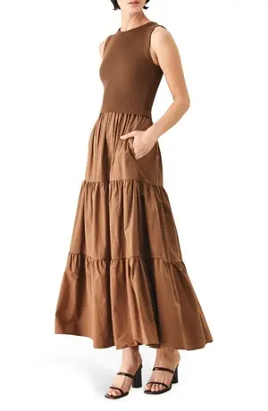 FREEMARKET Mixed Media Maxi Dress