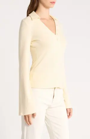 REFORMATION Paisley Knit Top With Bell Sleeves