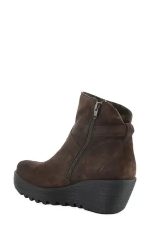 Fly London Loik Platform Wedge Bootie - Espresso