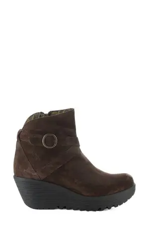 Fly London Loik Platform Wedge Bootie - Espresso