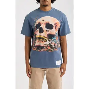MEMORY LANE Bloom Relic Oversize Cotton Graphic T-shirt - Navy