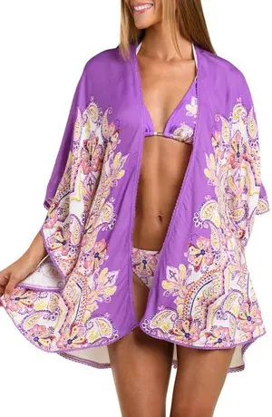 SUNSHINE 79 Lilac Cascade Kimono Cover-up - Multi