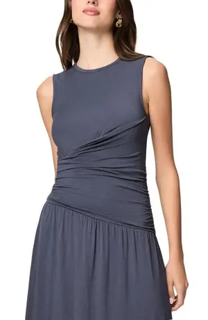 Paige Bonita Sleeveless Ruched Midi Dress