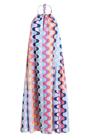 SUNSHINE 79 Untamed Tropics Halter Maxi Dress