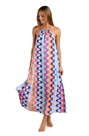 SUNSHINE 79 Untamed Tropics Halter Maxi Dress