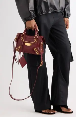 Balenciaga Mini Le City Uptown Leather Top Handle Bag