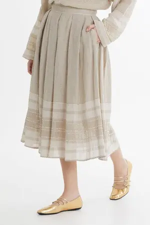 GIZIA Striped Midi Skirt