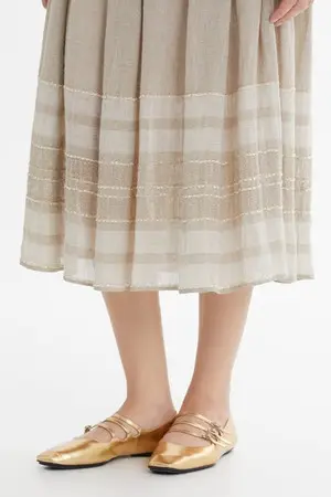 GIZIA Striped Midi Skirt