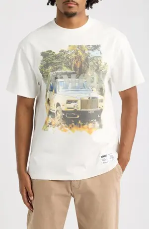 MEMORY LANE Explorer Oversize Cotton Graphic T-shirt - Antique White