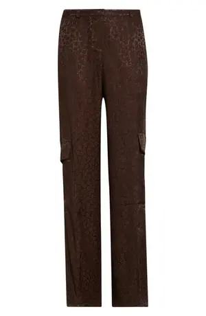 SIEDRES Kimmy Satin Jacquard Straight Leg Cargo Pants