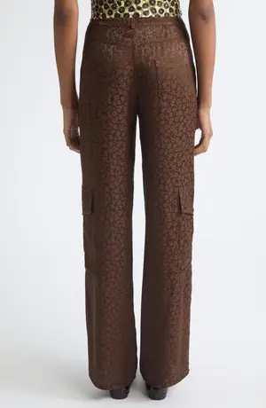 SIEDRES Kimmy Satin Jacquard Straight Leg Cargo Pants