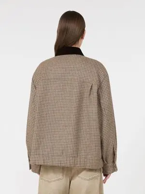 Max Mara Houndstooth Wool Bomber Jacket