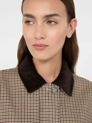 Max Mara Houndstooth Wool Bomber Jacket