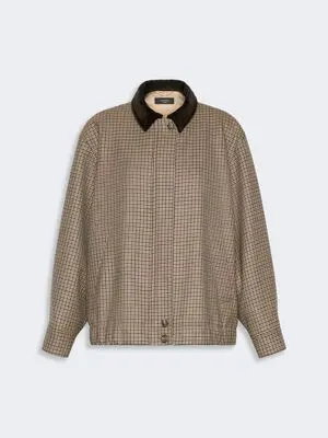 Max Mara Houndstooth Wool Bomber Jacket