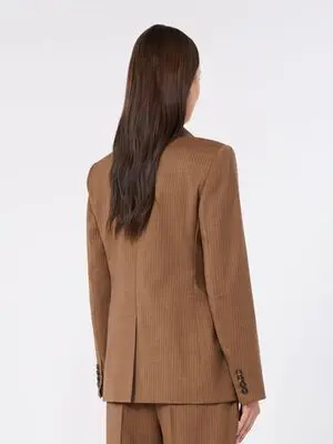 Max Mara Plain-weave Wool Double-breasted Jacket