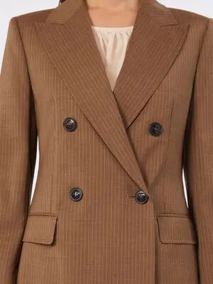 Max Mara Plain-weave Wool Double-breasted Jacket