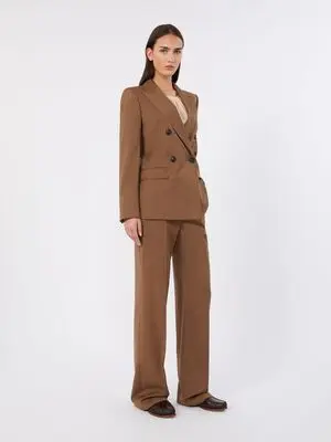 Max Mara Plain-weave Wool Double-breasted Jacket