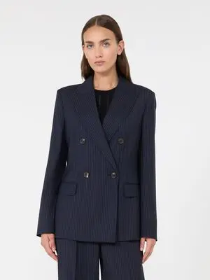Max Mara Plain-weave Wool Double-breasted Jacket
