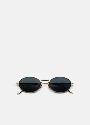 Vince Chimi Titan Oval Sunglasses - Gold/grey