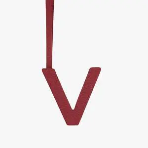 Cuyana Women's Letter Keychain V Ruby/nude